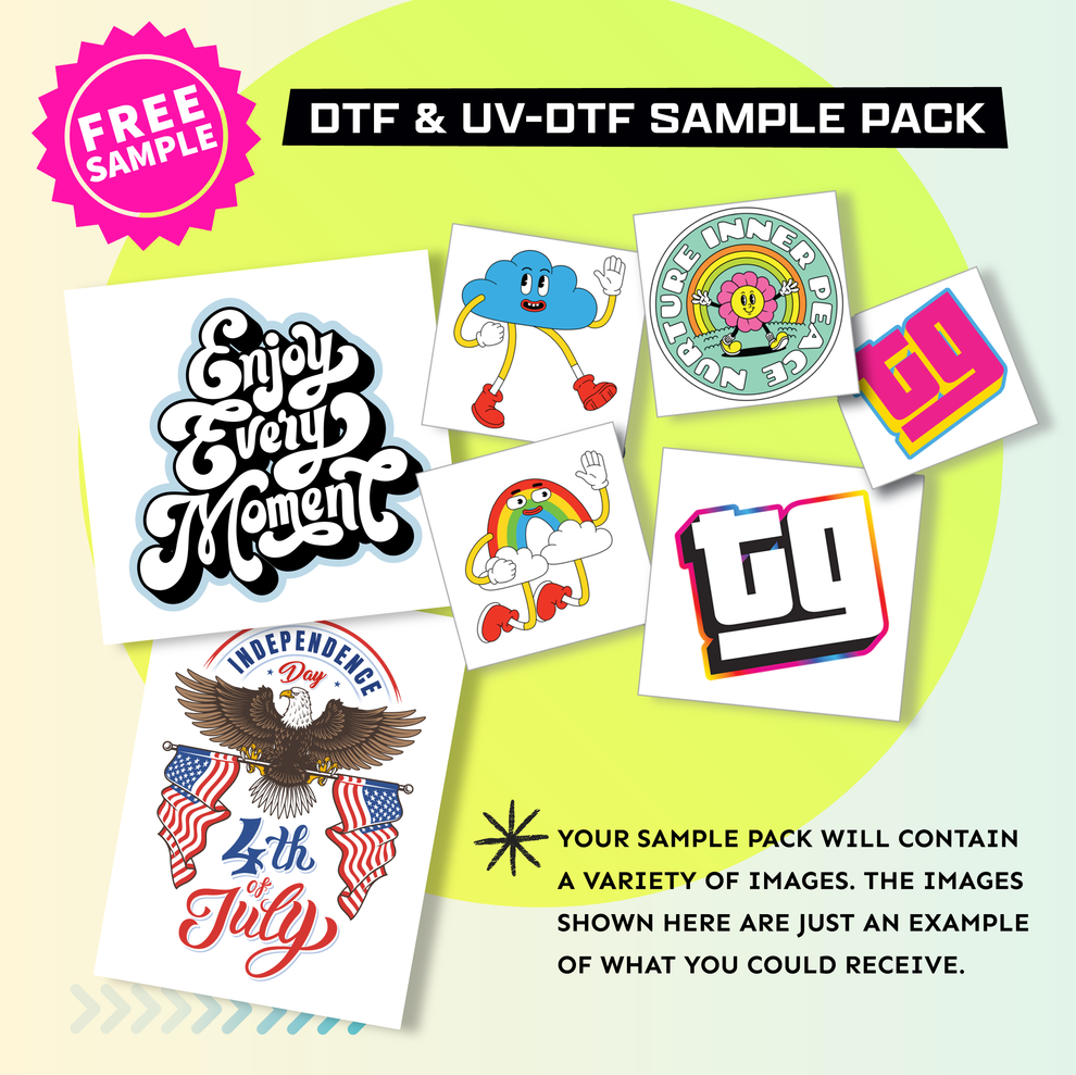 Free Sample Pack - DTF & UV-DTF Combo | Transfer Gang