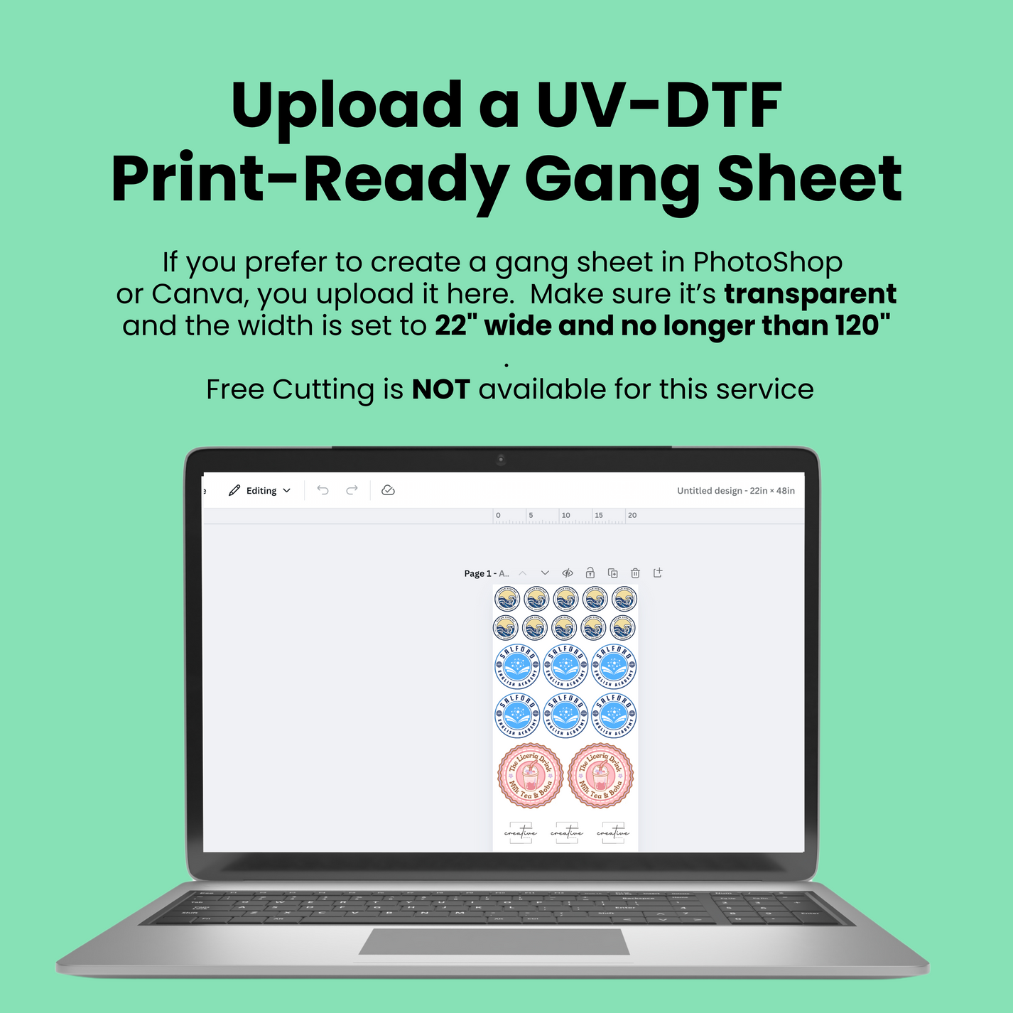 Upload Print-Ready Gang Sheets (UV-DTF) – Transfer Gang